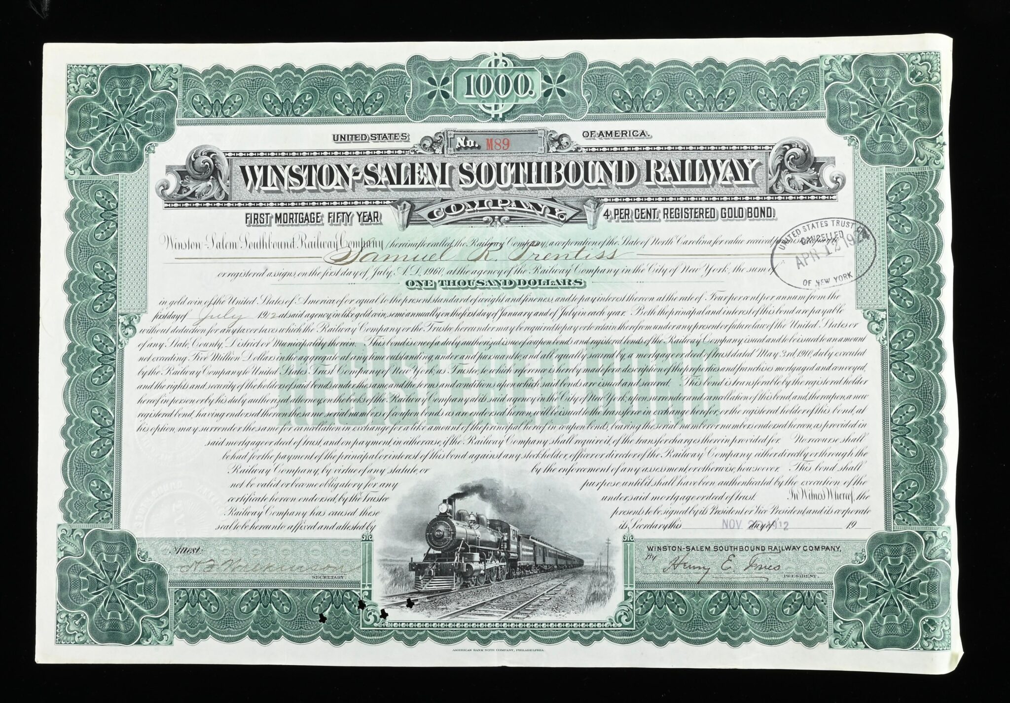 2-10-2022 Antique Railroad Bond Certificates Lewis Collection | Mebane ...